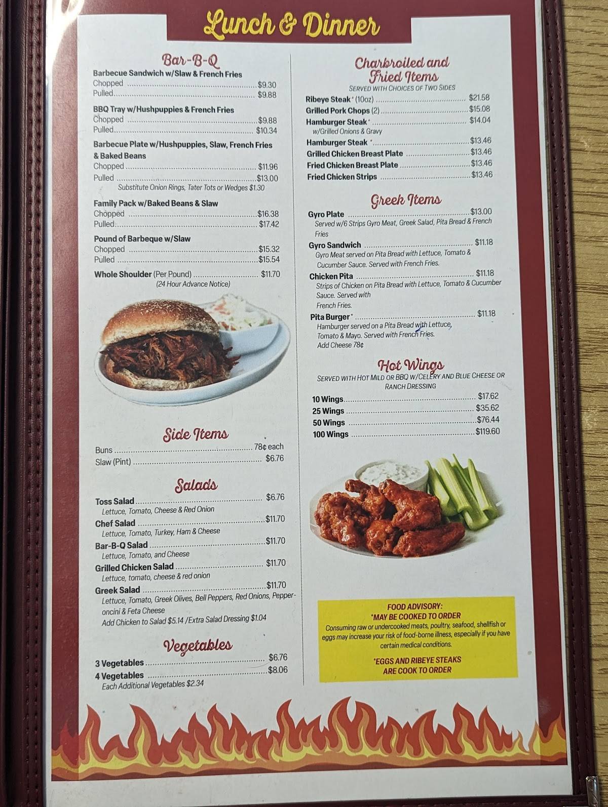 Menu at Billy's Family Restaurant, Mount Holly