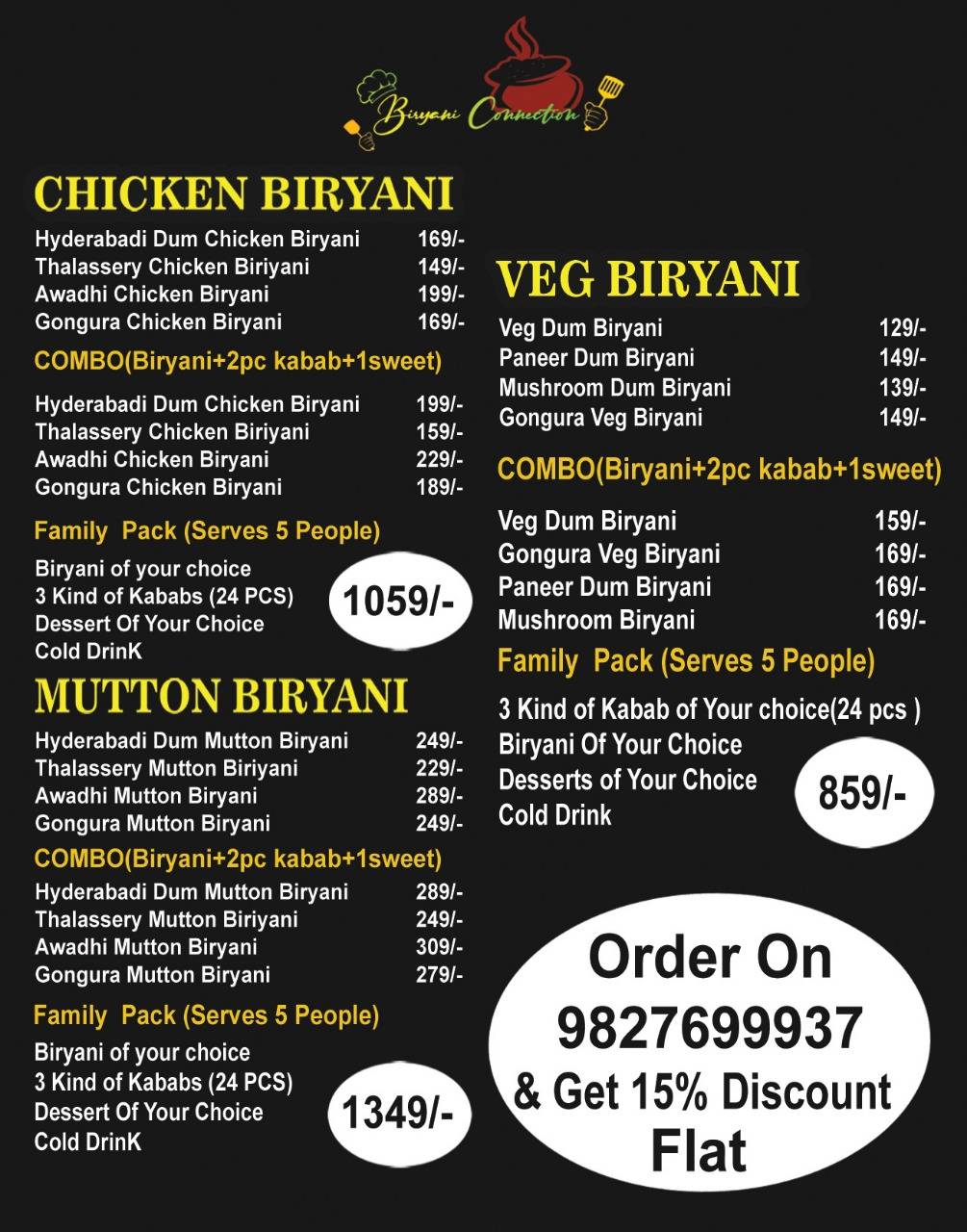Menu at Biryani Connection, Bhubaneswar