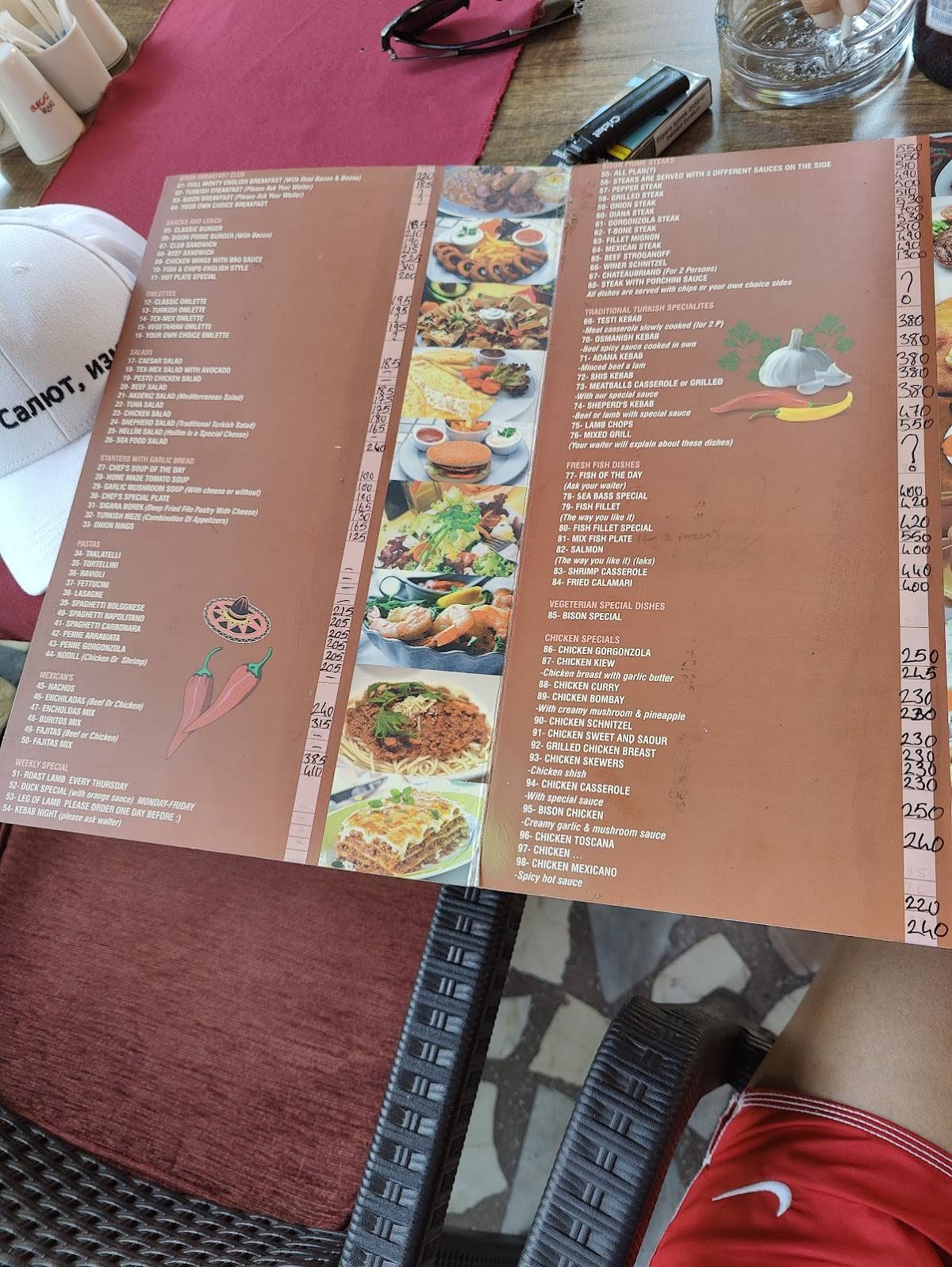 Menu at Bison Restorant Cafe Bar, Alanya