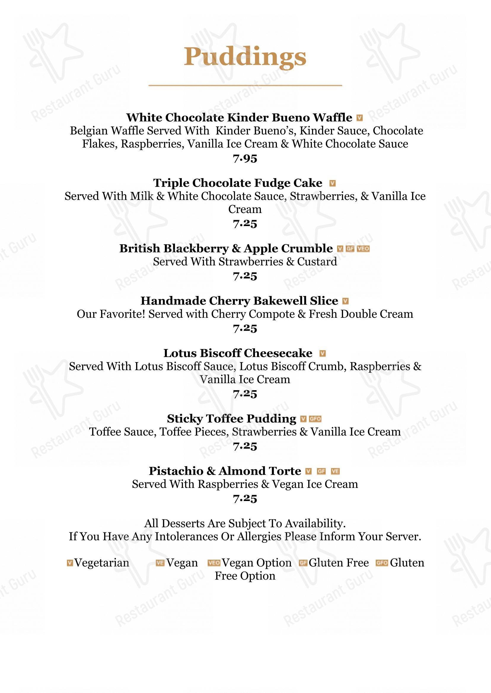 Menu at Bistro 8 restaurant, Blackwood