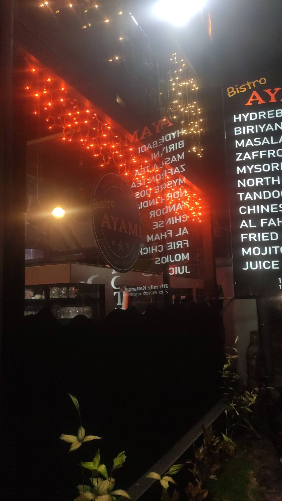 Menu at Bistro Ayami, Kattangal