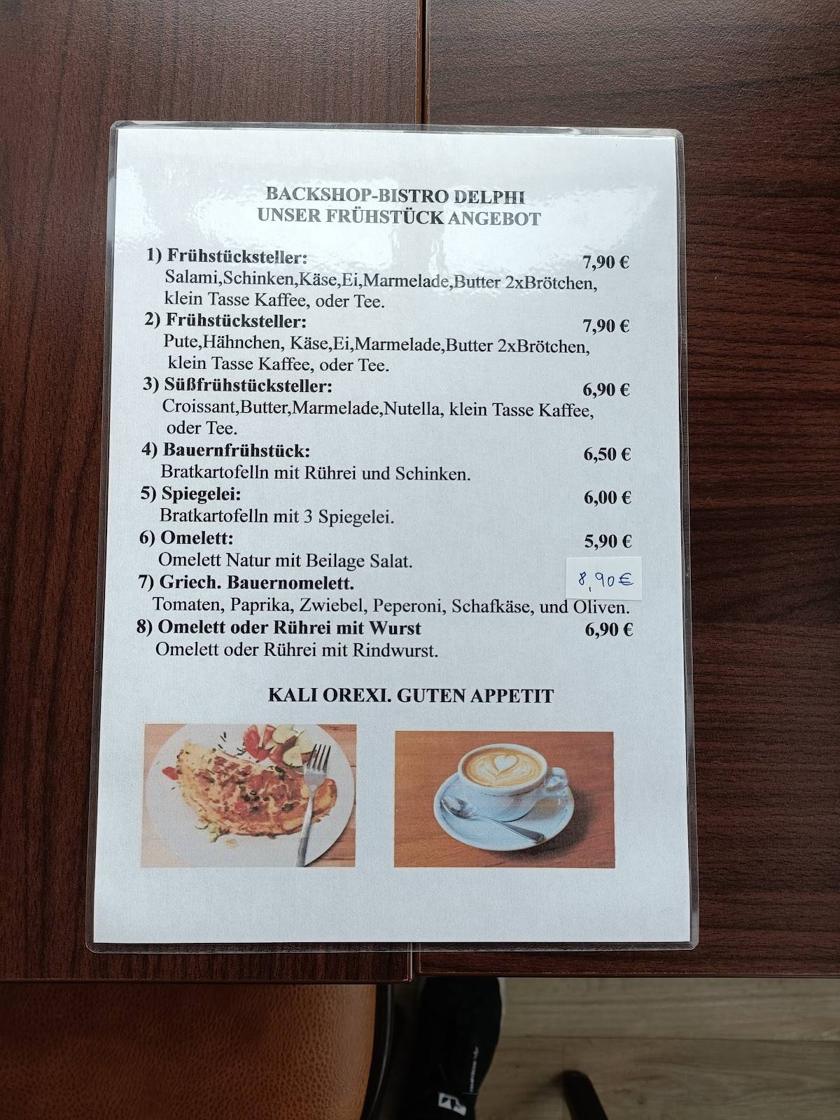 Speisekarte von Bistro Delphi, Berlin