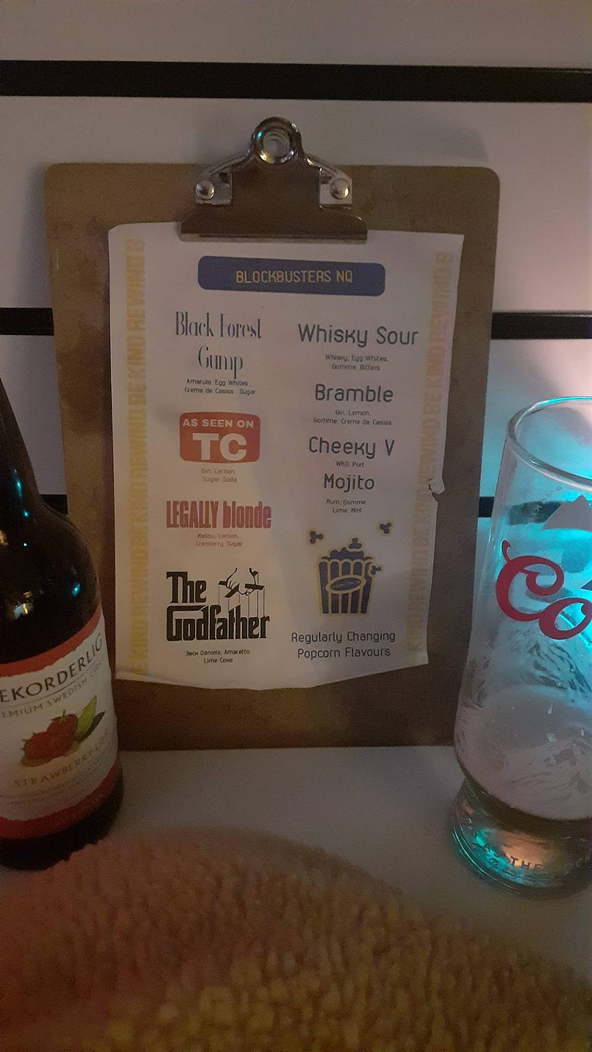 Menu at Blockbusters NQ pub & bar, Manchester