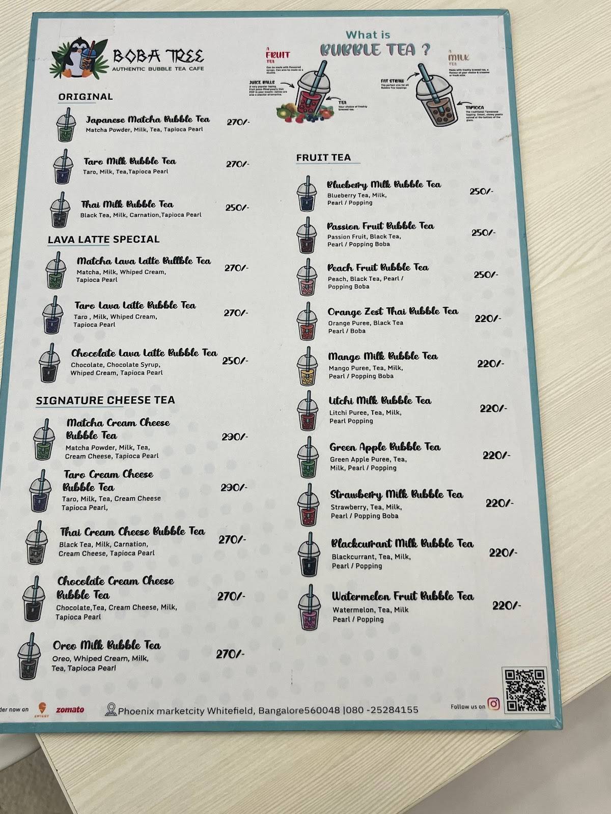 Menu at Boba Tree - Bubble tea cafe, Bengaluru, 295