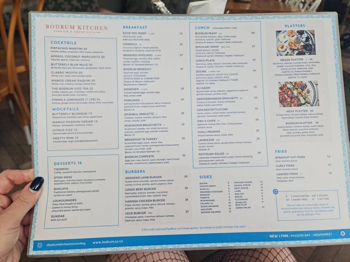 Menu at Bodrum Kitchen - Brickworks restaurant, Auckland, t111/3058 ...