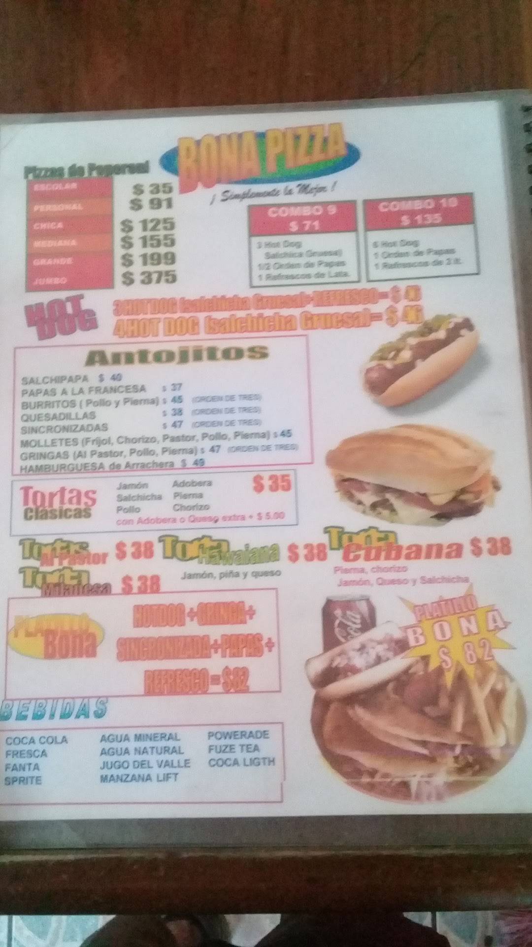 Carta del restaurante Bona Pizza Av. Uno, Lázaro Cárdenas