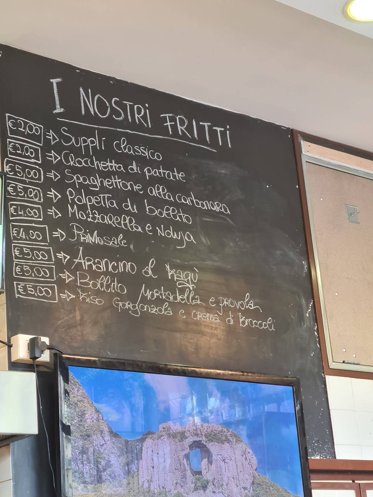Menu at Bonci Pizzarium pizzeria, Rome