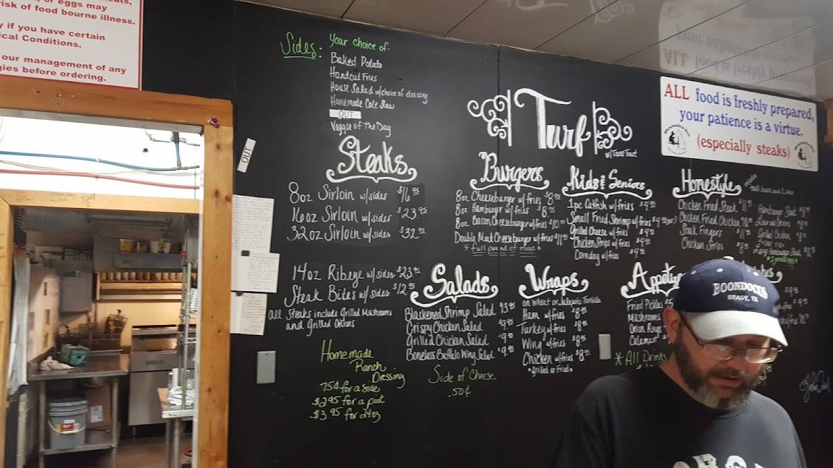 Menu at Boondocks Seafood restaurant, Brady