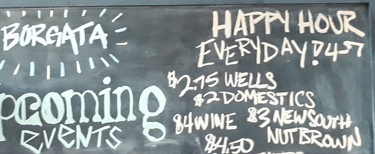 Menu at Borgata of Surfside pub & bar, Surfside Beach