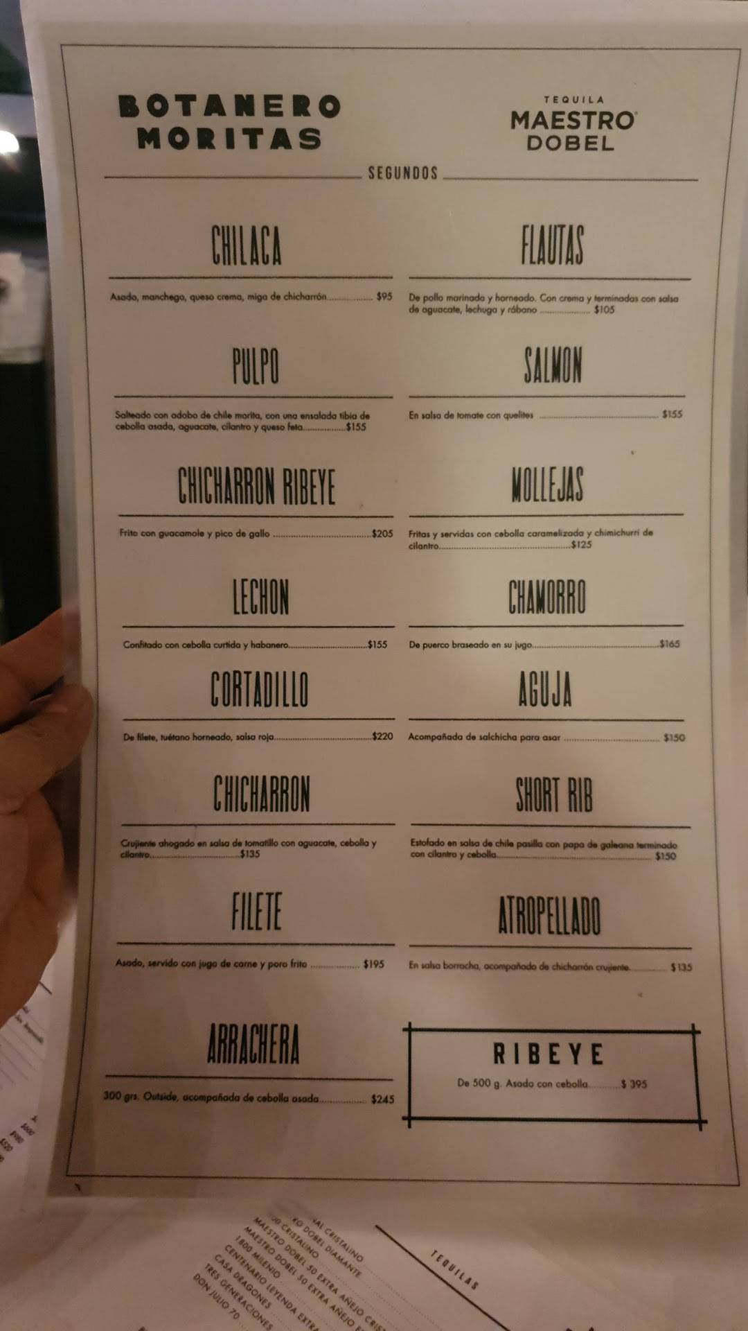 Carta del pub y bar Botanero Moritas, Monterrey, Juan Ignacio Ramón 852 ...