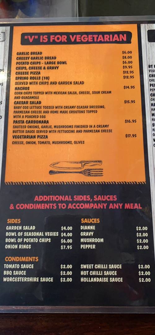 Menu at Bottletree Hotel pub & bar, Fernvale