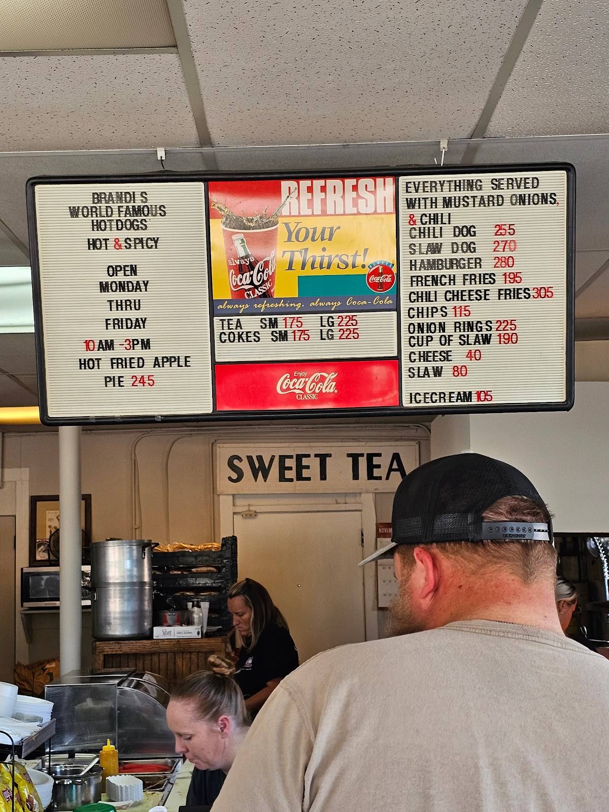 Menu at Brandi's World Famous Hot Dogs fast food, Marietta