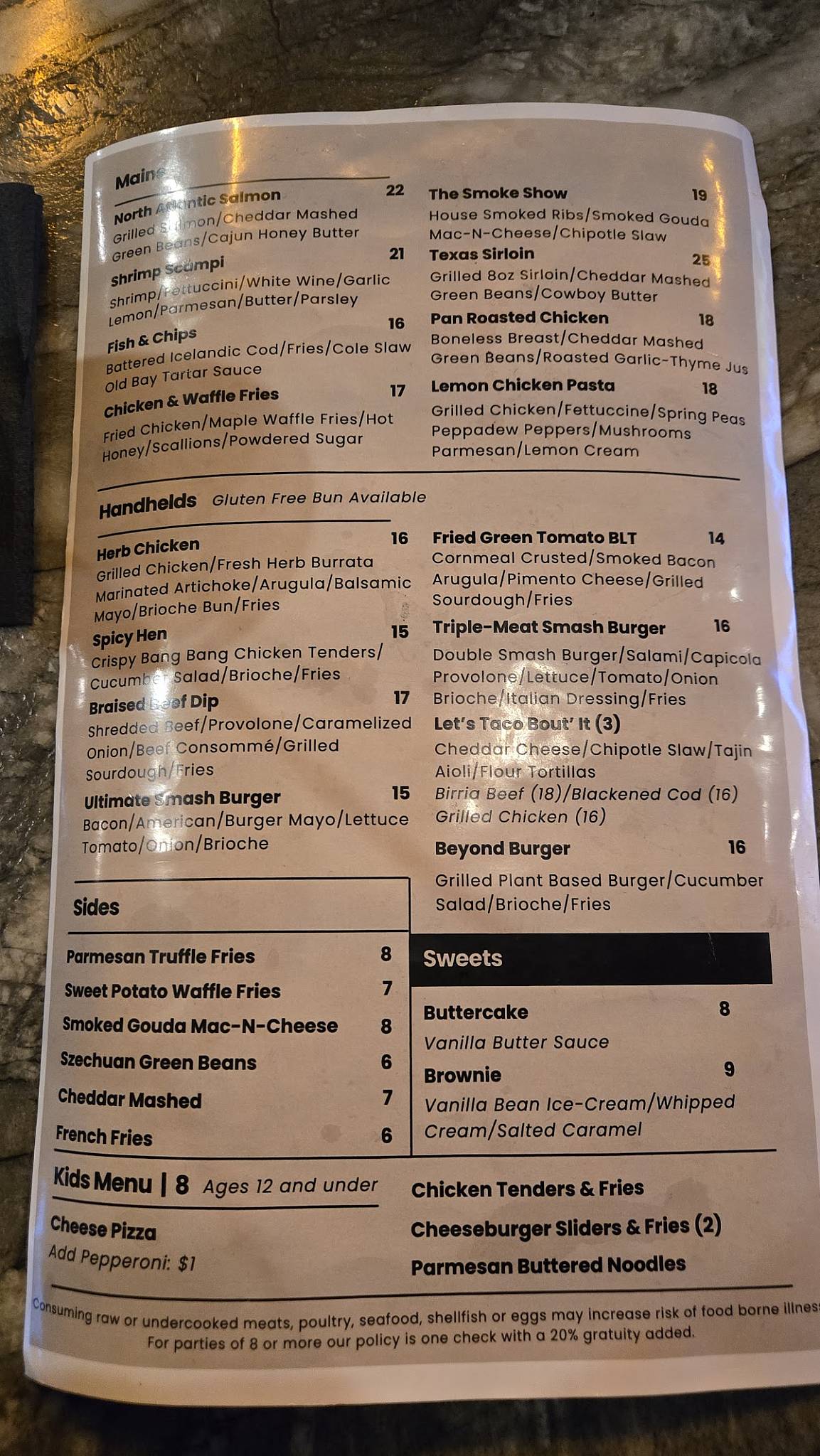 Menu at 1928 Public House, Middleburg Heights, Bagley Rd
