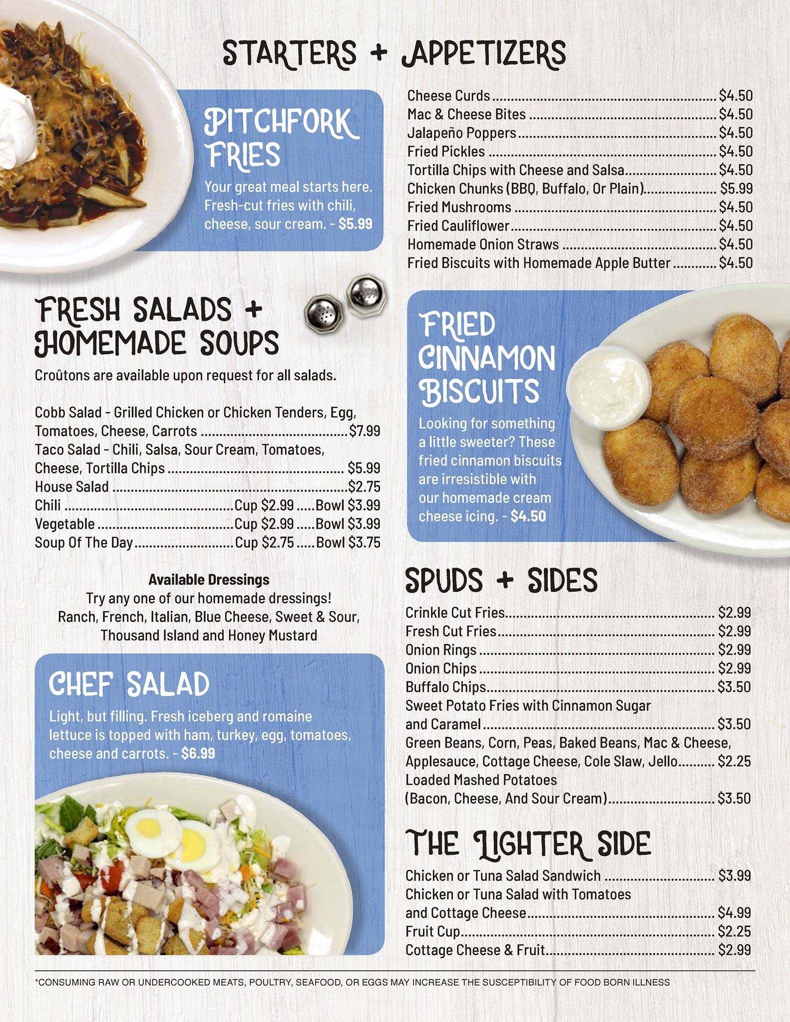 Menu at Brookville Grille restaurant, Brookville
