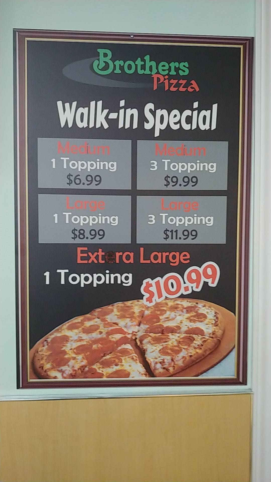 Menu at Brothers Pizza restaurant, Peterborough