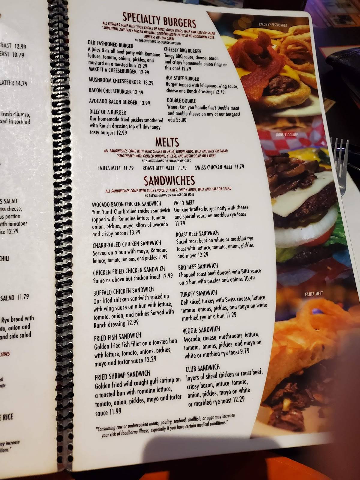 Menu at Vermillion Restaurant and Watering Hole, Brownsville