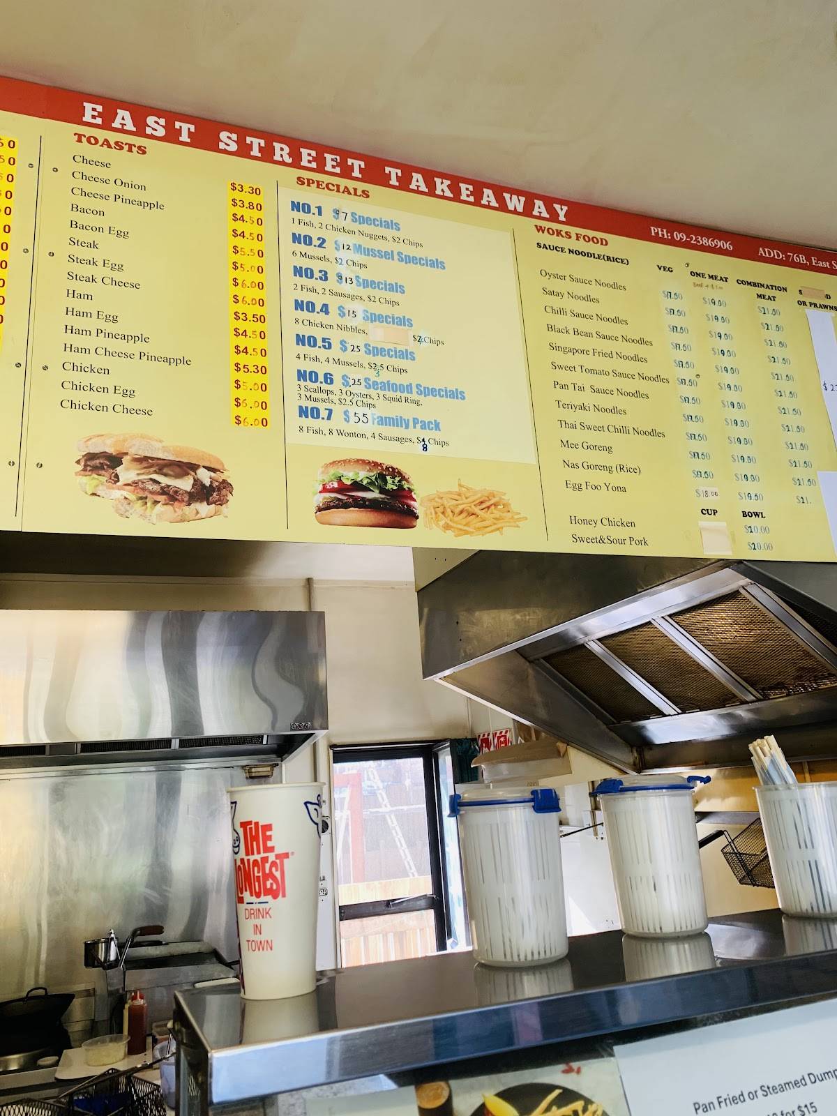 Menu at East Street Takeaways restaurant, Pukekohe