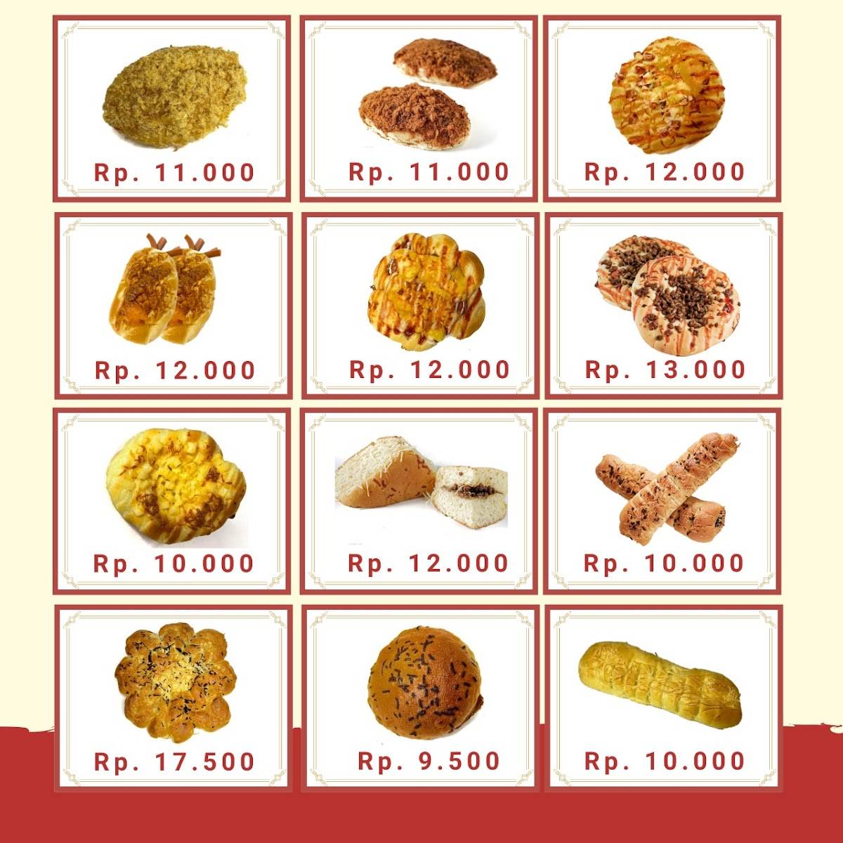 Menu at Bunda Bread Cake & Bakery, East Jakarta