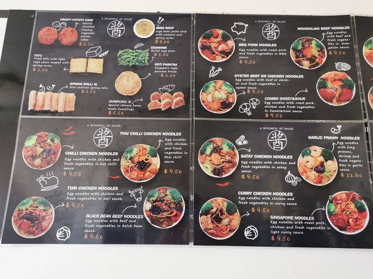 Menu at A Spoonful of Sauce restaurant, Bundaberg Central