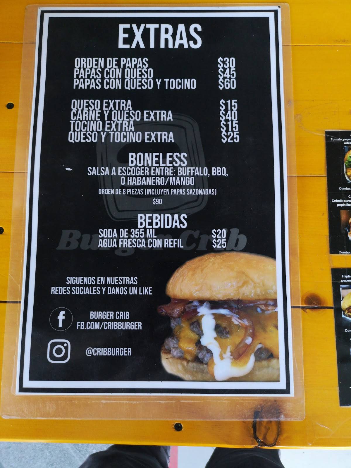 Carta del restaurante Burger Crib Otay, Tijuana, Las Flores 15370