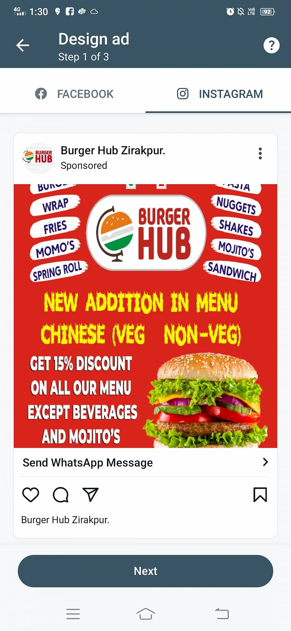 Menu at Burger Hub Zirakpur, Zirakpur, Shop no.7