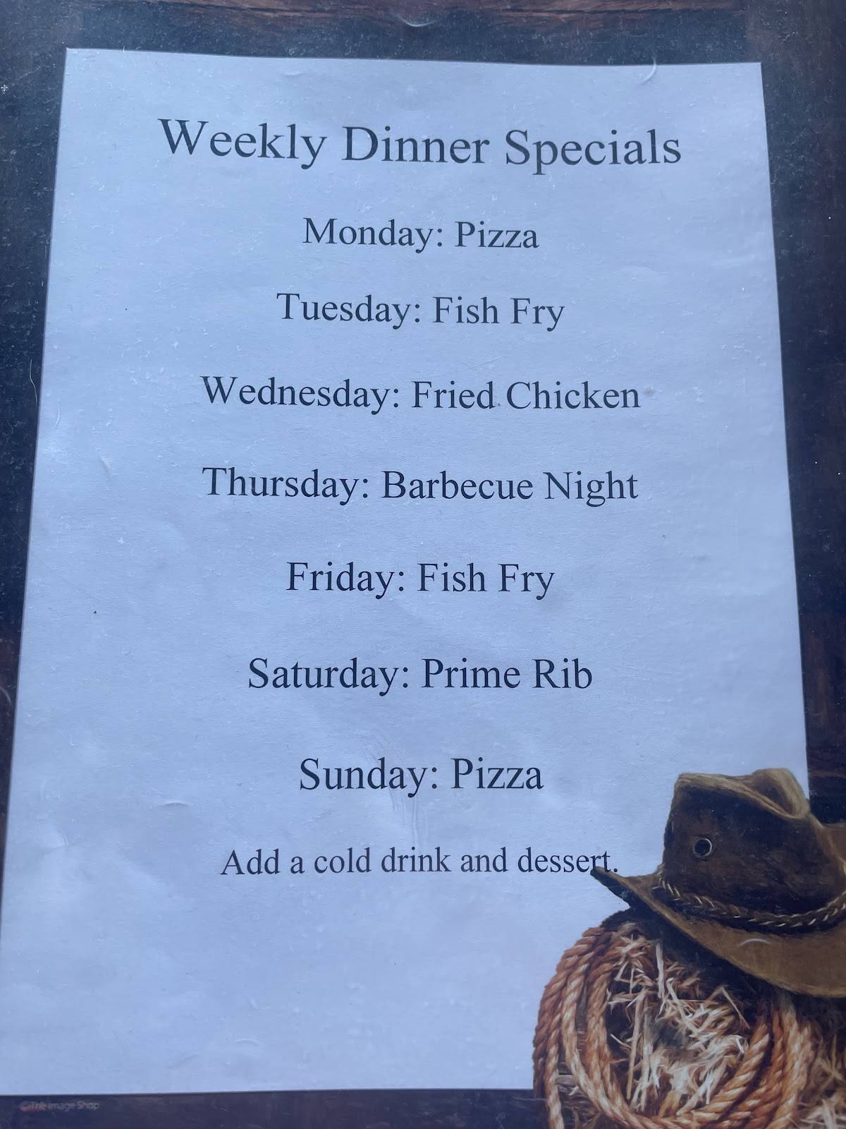 Menu at Butcher Hook Restaurant, Tonto Basin, 221 Butcherhook Dr