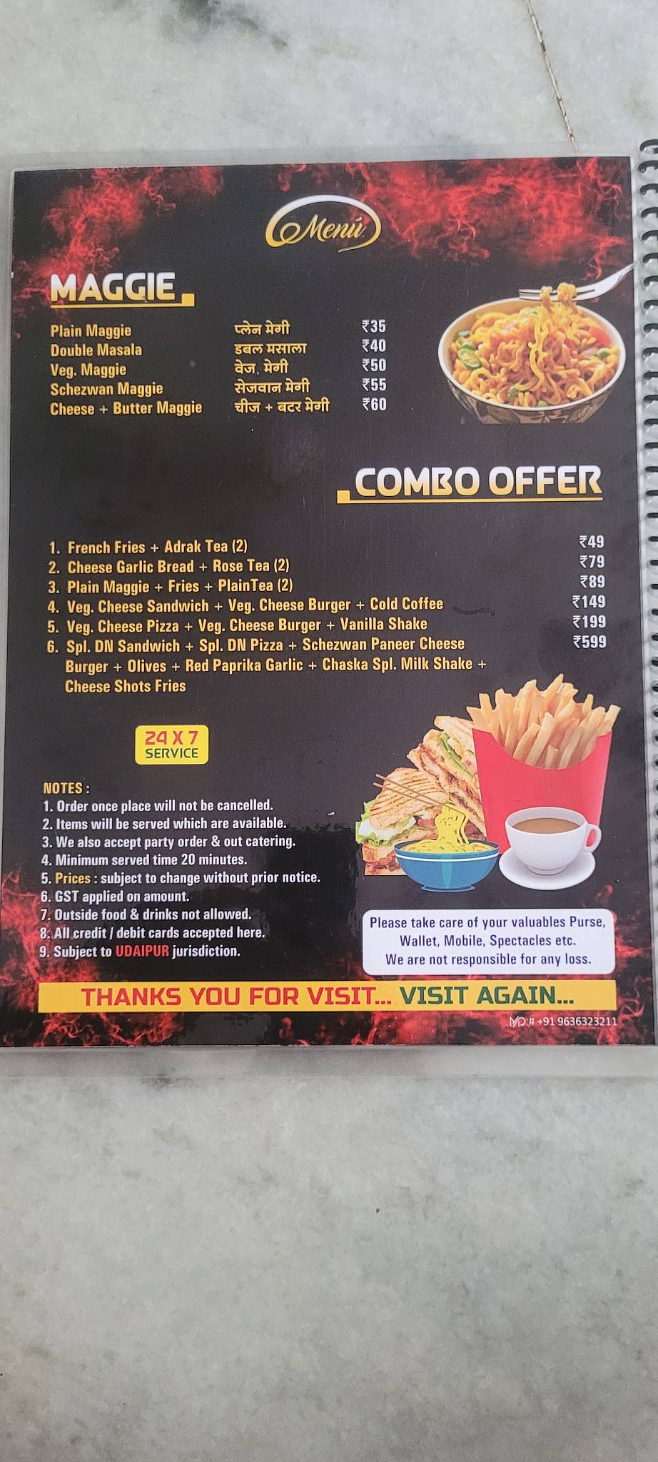 Menu at CHASKA CHAI DA & DN PIZZA, Udaipur