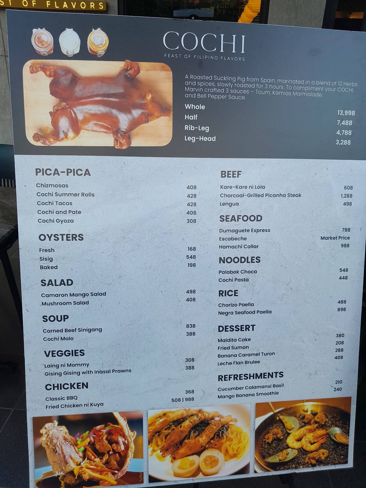 Menu at COCHI by Marvin Agustin restaurant, Taguig