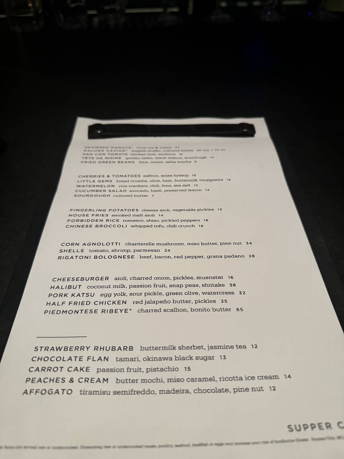 Menu at CORVINO pub & bar, Kansas City