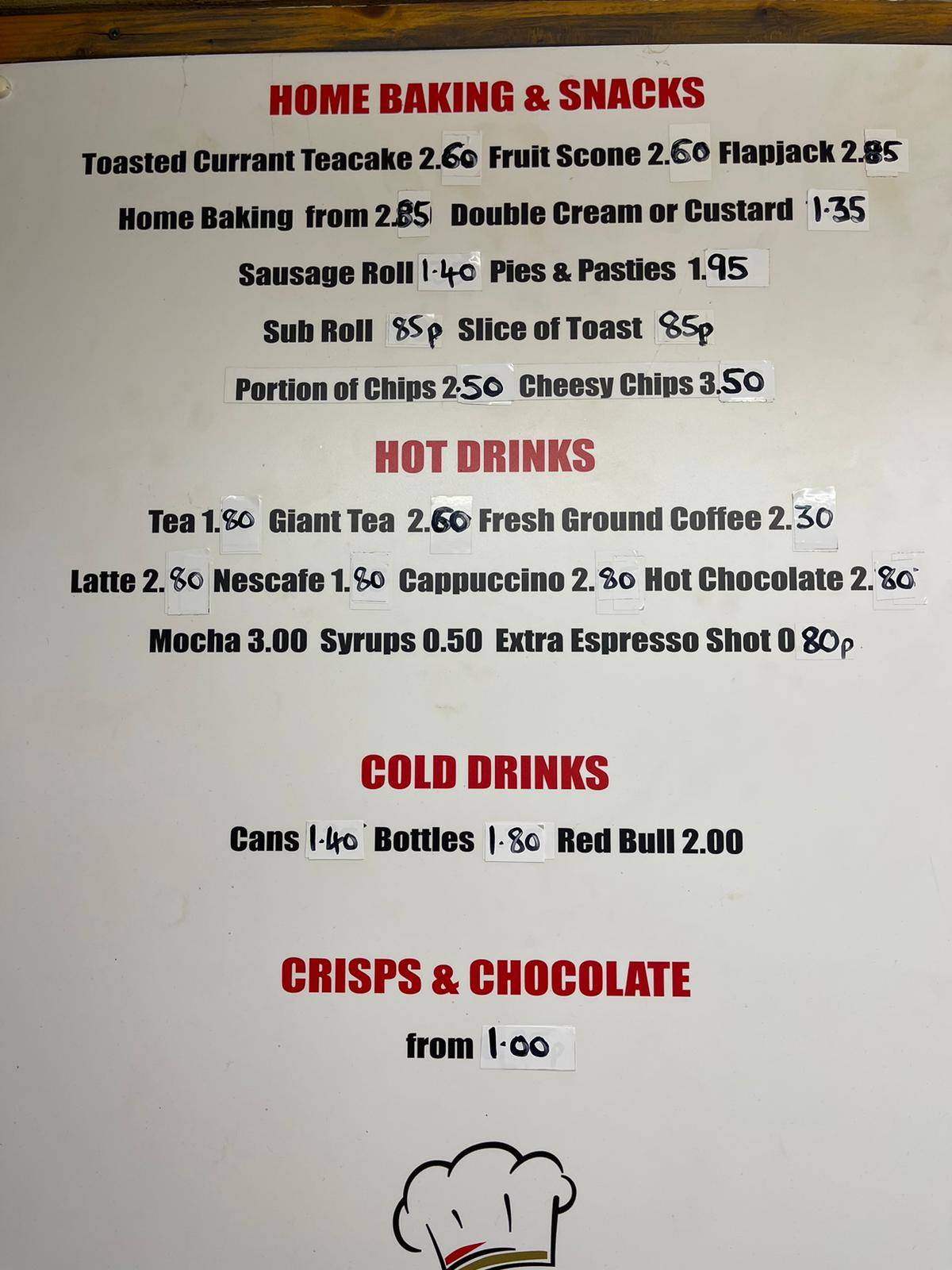 Menu at Tim's Cafe Thorp Arch Leeds, Leeds