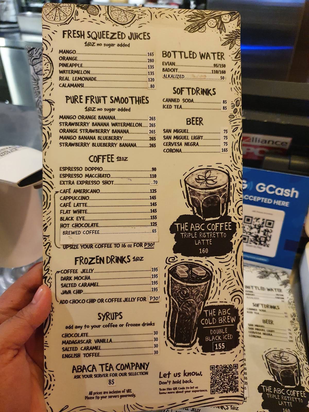 Menu at Abaca Baking Company cafe, Cebu City, Paseo arcenas