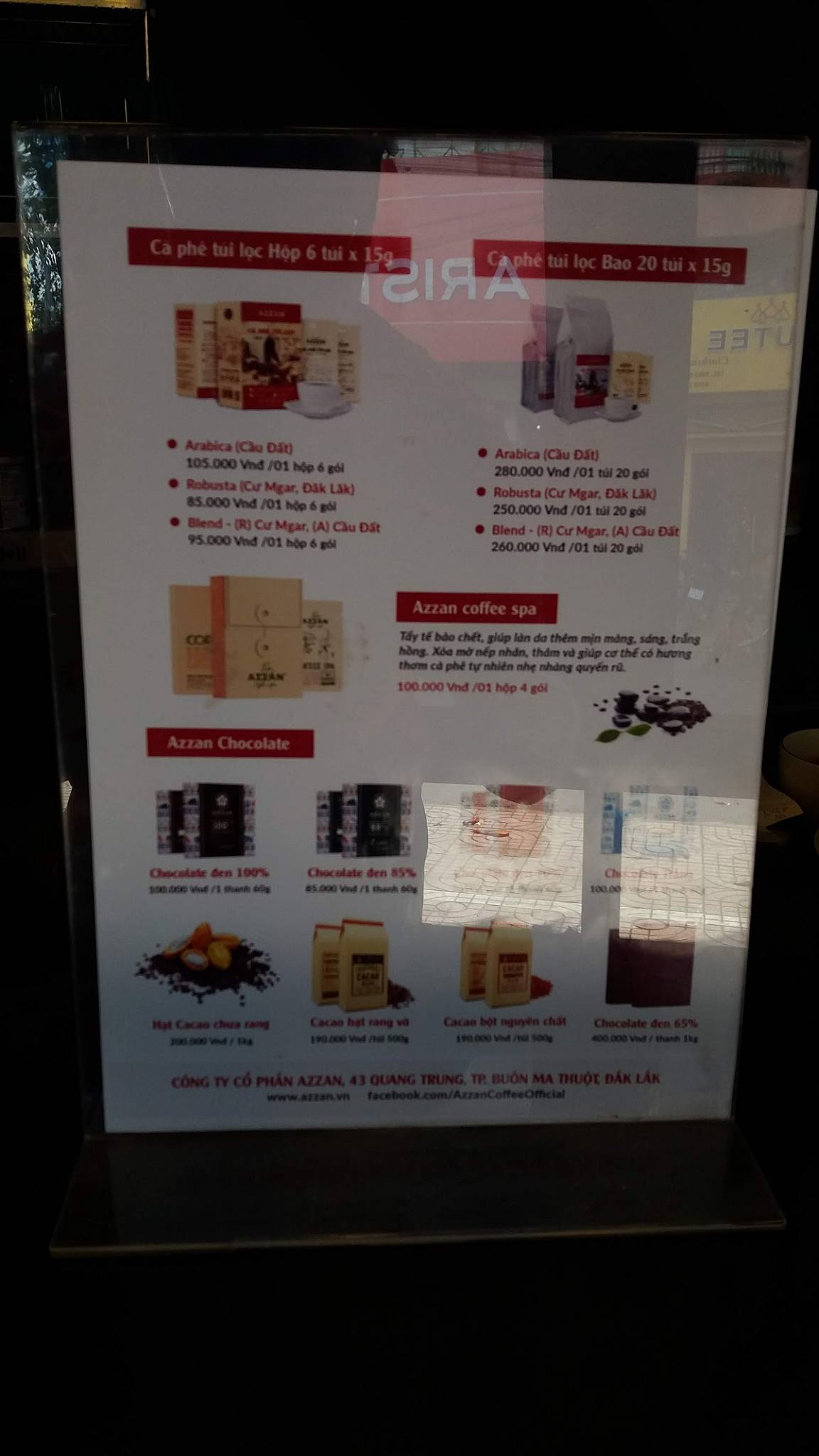 Carta de Café Azzan, Buon Ma Thuot