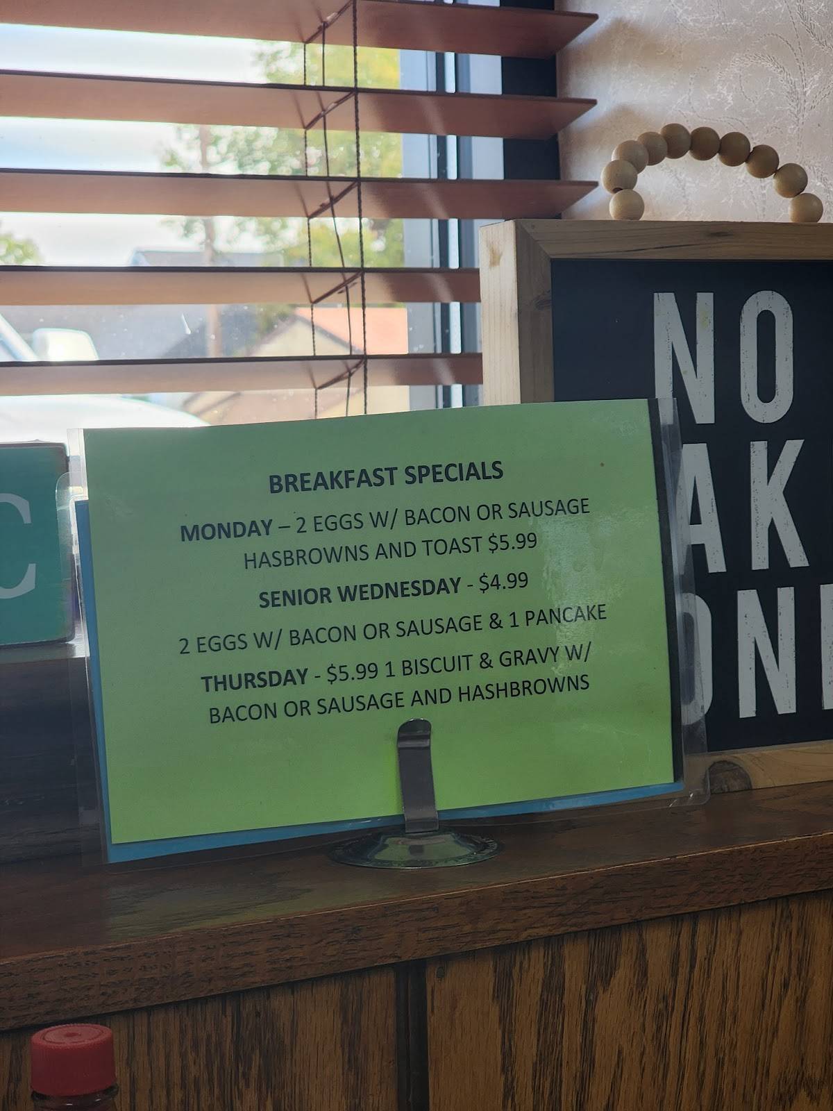 Menu at Bonnie Cafe, Osage Beach