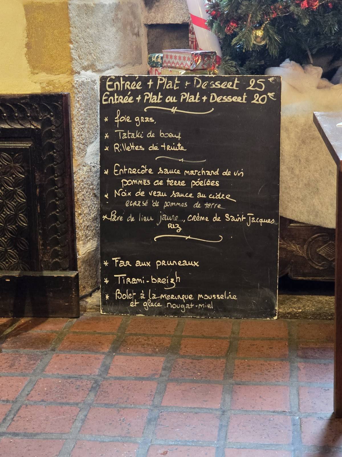 Menu au Café Breton, Rochefort-en-Terre
