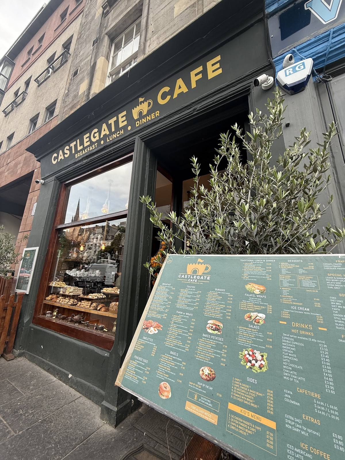 Menu at Castlegate Cafe, Edinburgh