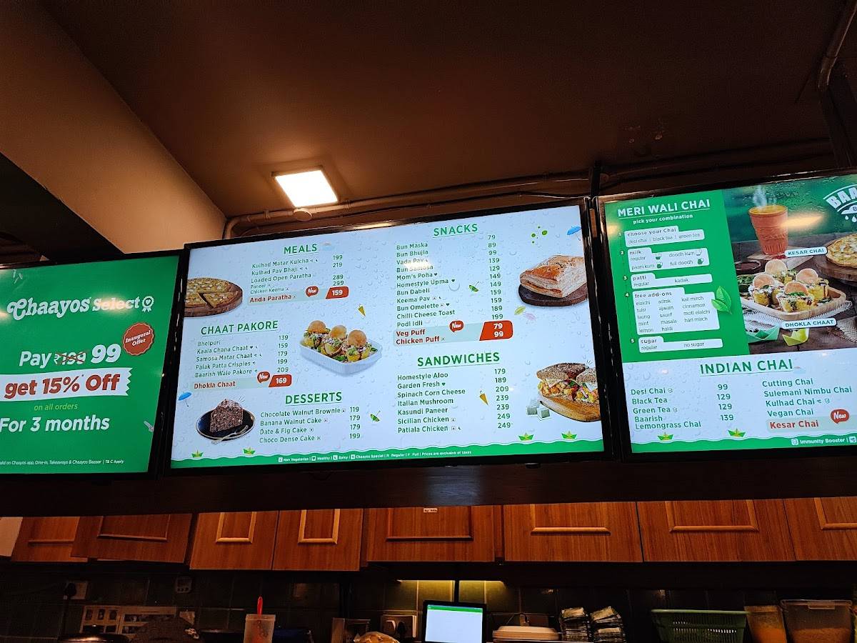 Menu at Chaayos Cafe at HSR Layout, Bengaluru