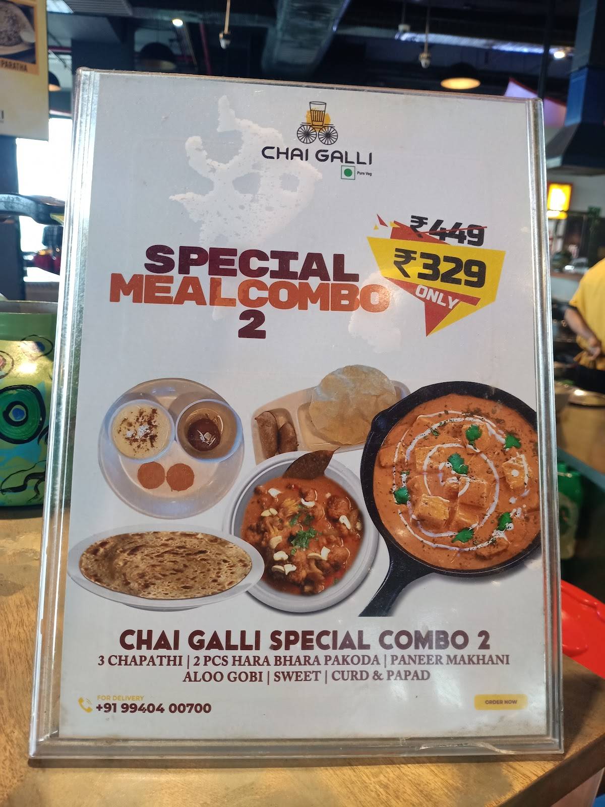 Menu at Chai Galli VR Mall, Chennai