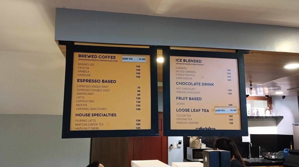 Menu at Cafe De Lipa UP, Quezon City