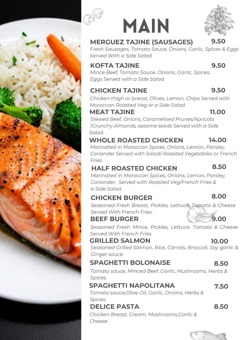 Menu at Delice cafe, London, 122 Streatham Hill