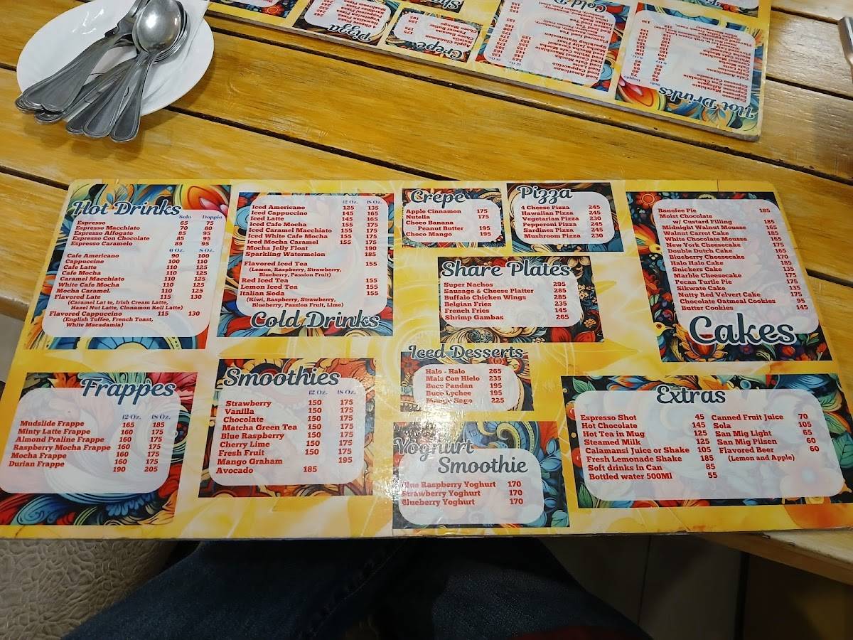 Menu at Cafe Demitasse, Davao City