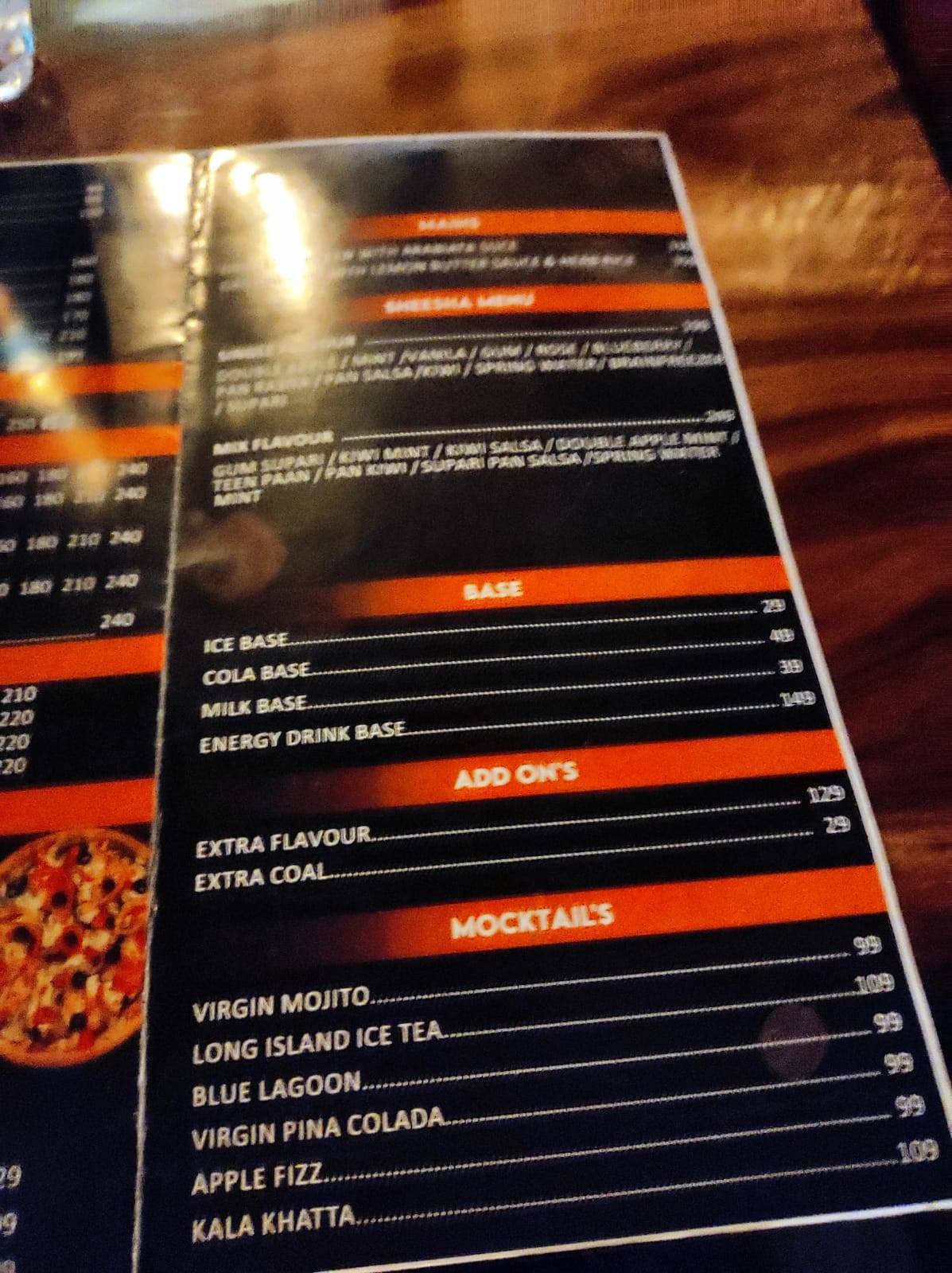 Menu at Cafe Destination, Chandannagar