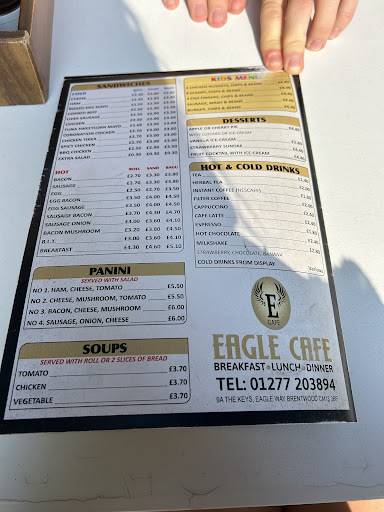 Menu at Eagle Cafe, Brentwood, 9A