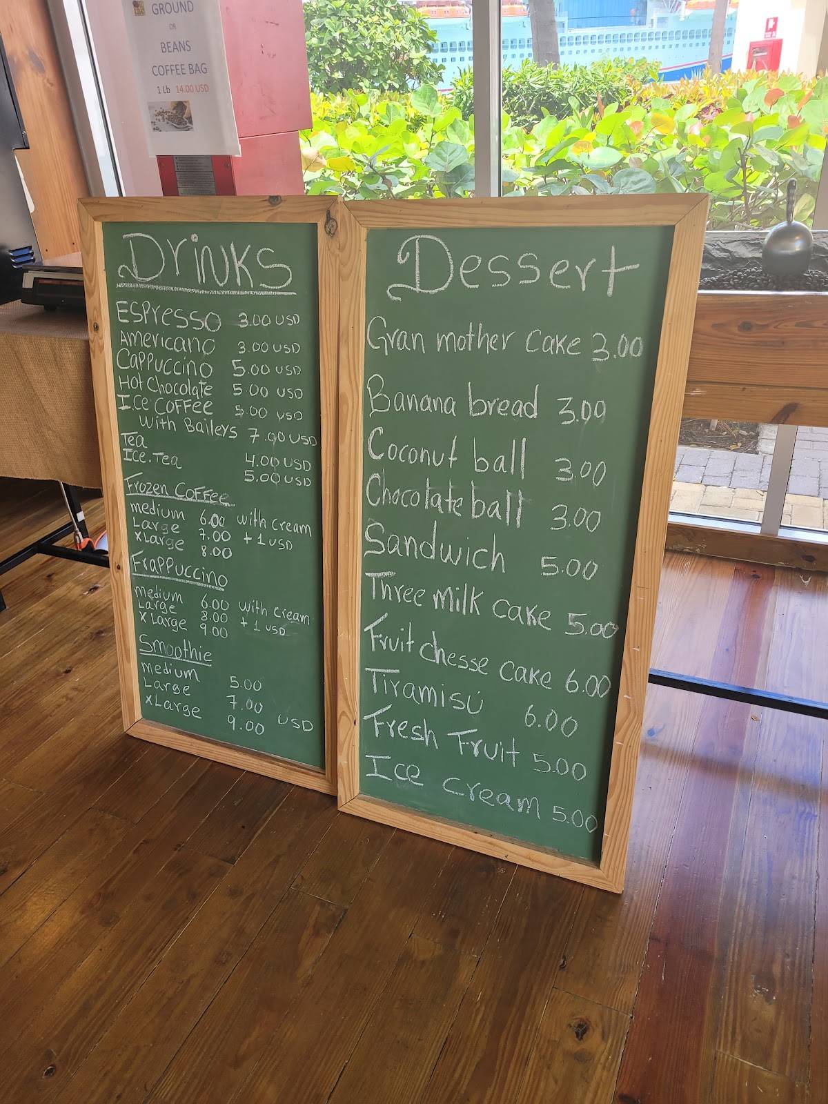 Menu at Cafe El Cibao, Dominicana, Amber Cove Port
