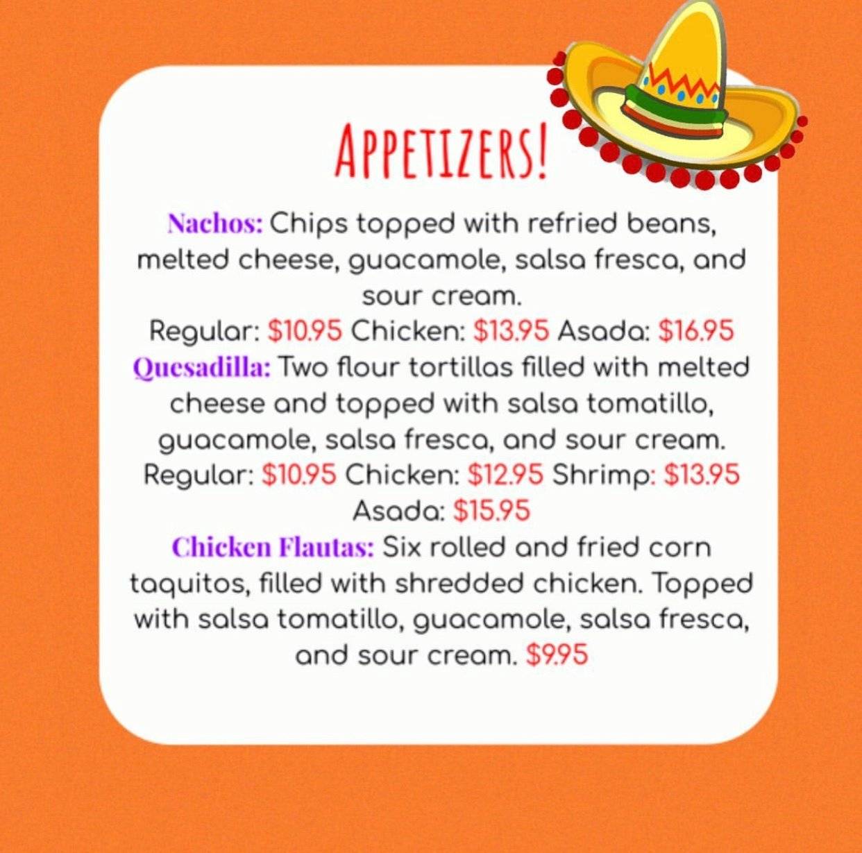 Menu at Cafe El Palomar, Santa Cruz