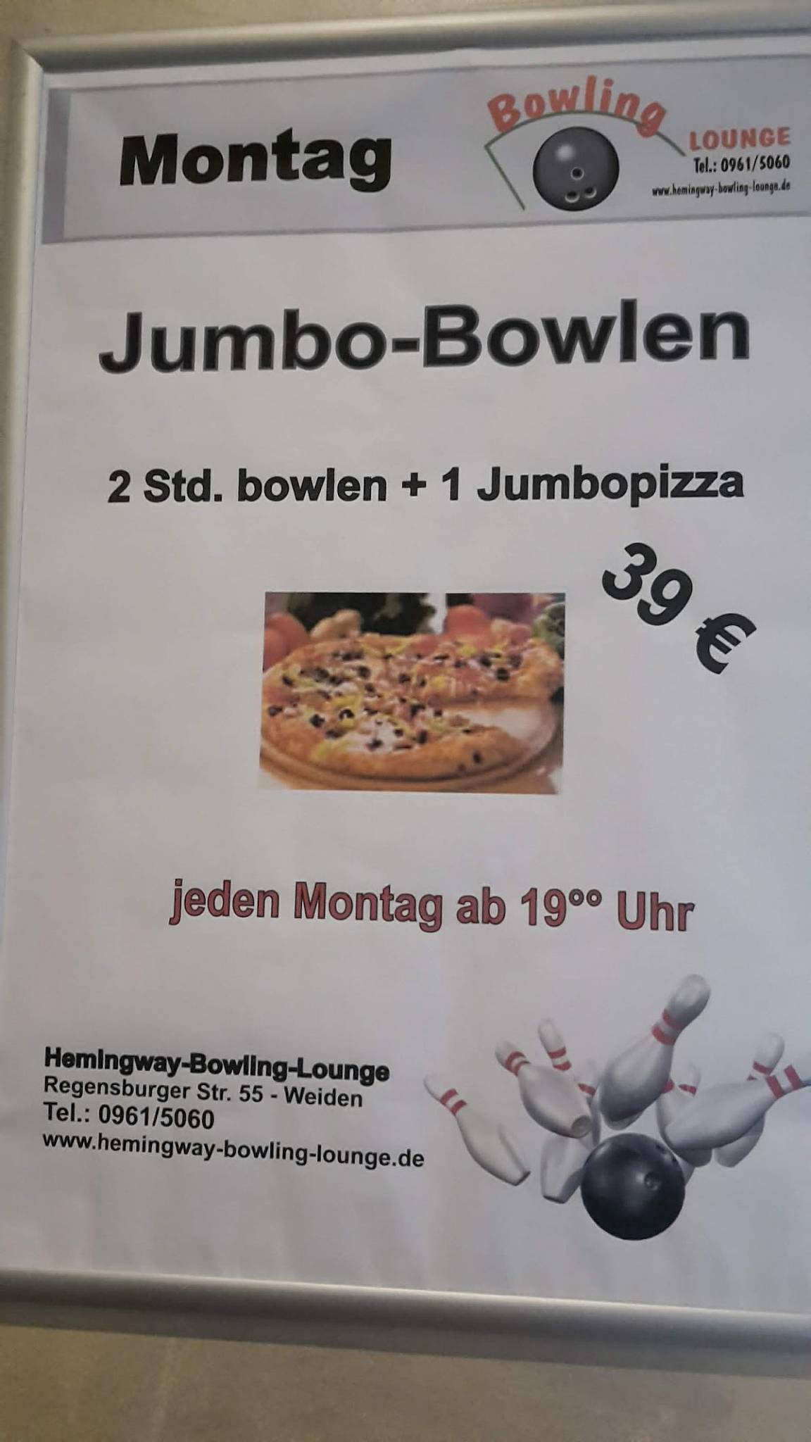 Speisekarte von Musikcafe Hemingway Gdbr, Weiden in der Oberpfalz