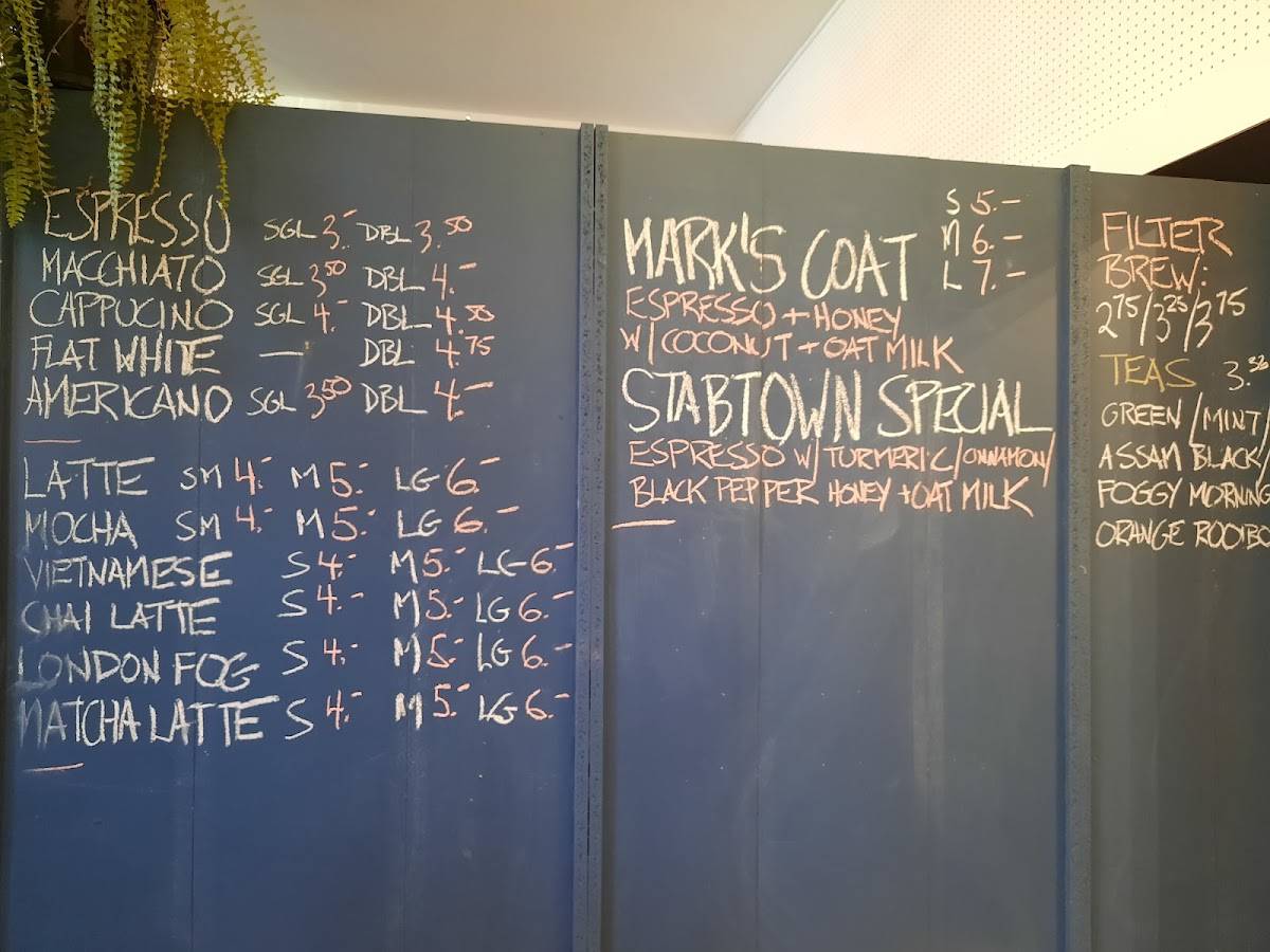 Menu at Loophole Coffee Bar, Calgary