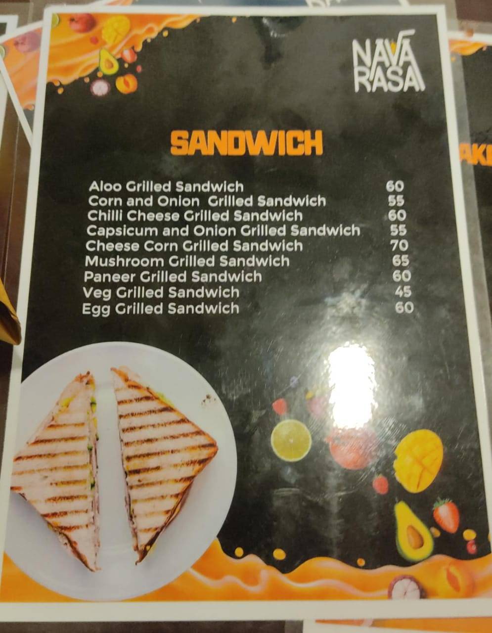 Menu at NAVARASA, Chennai, 117a