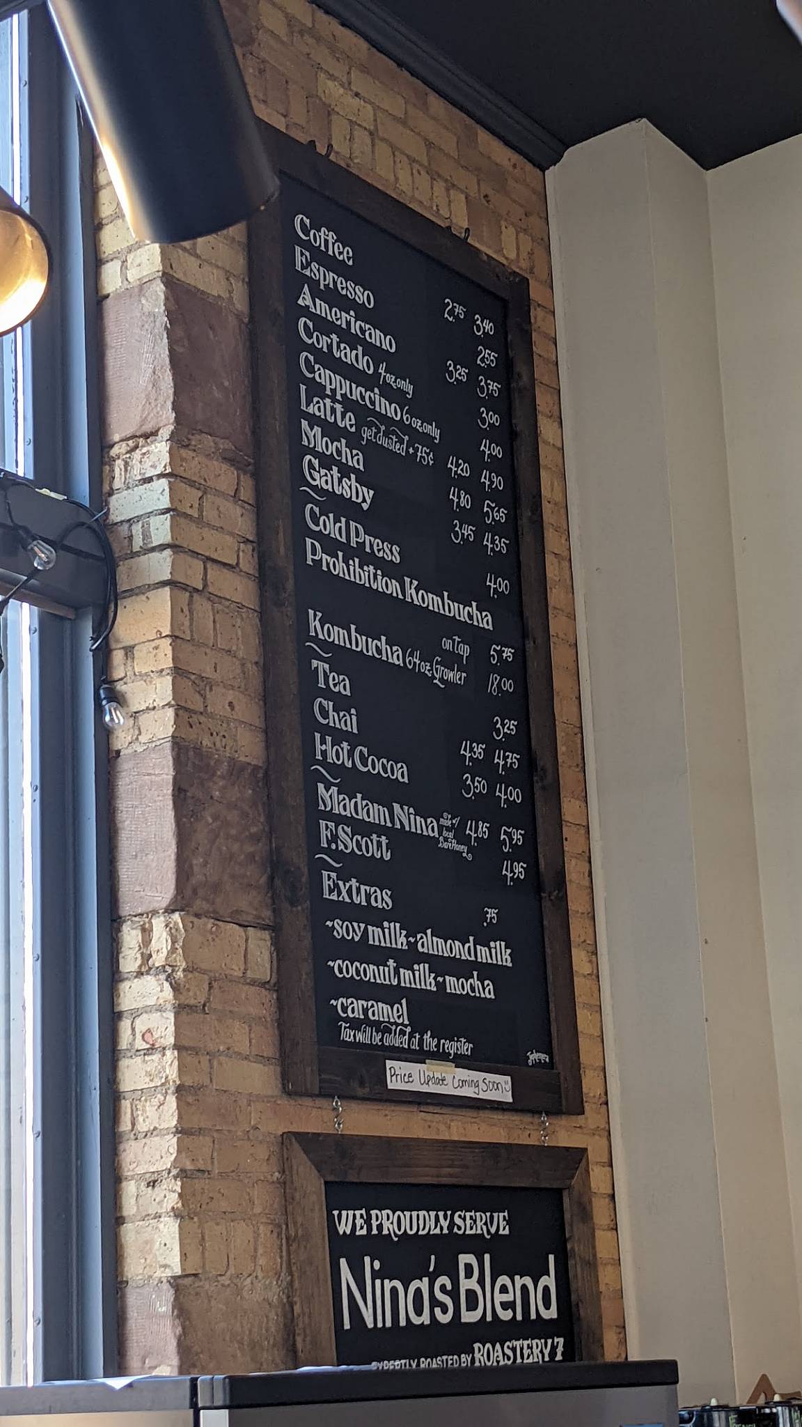 Menu at Nina's Coffee Cafe, Saint Paul
