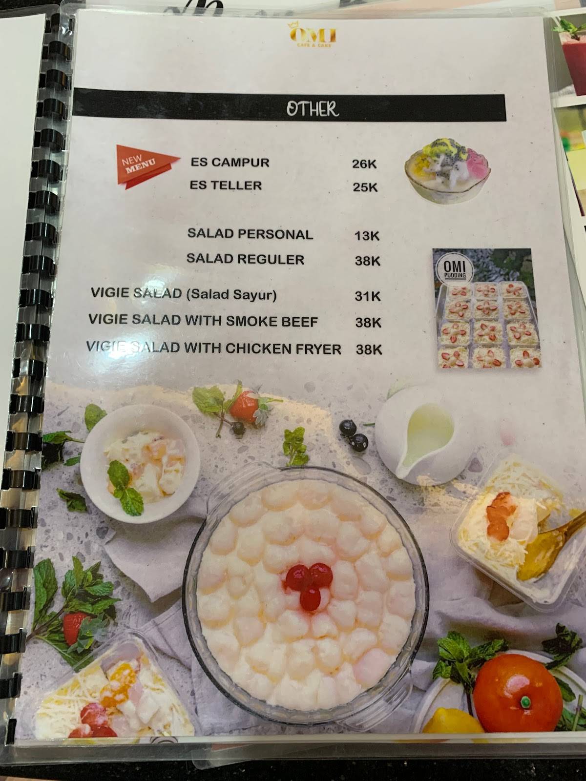 Menu at Omi cafe and cake, Sidoarjo
