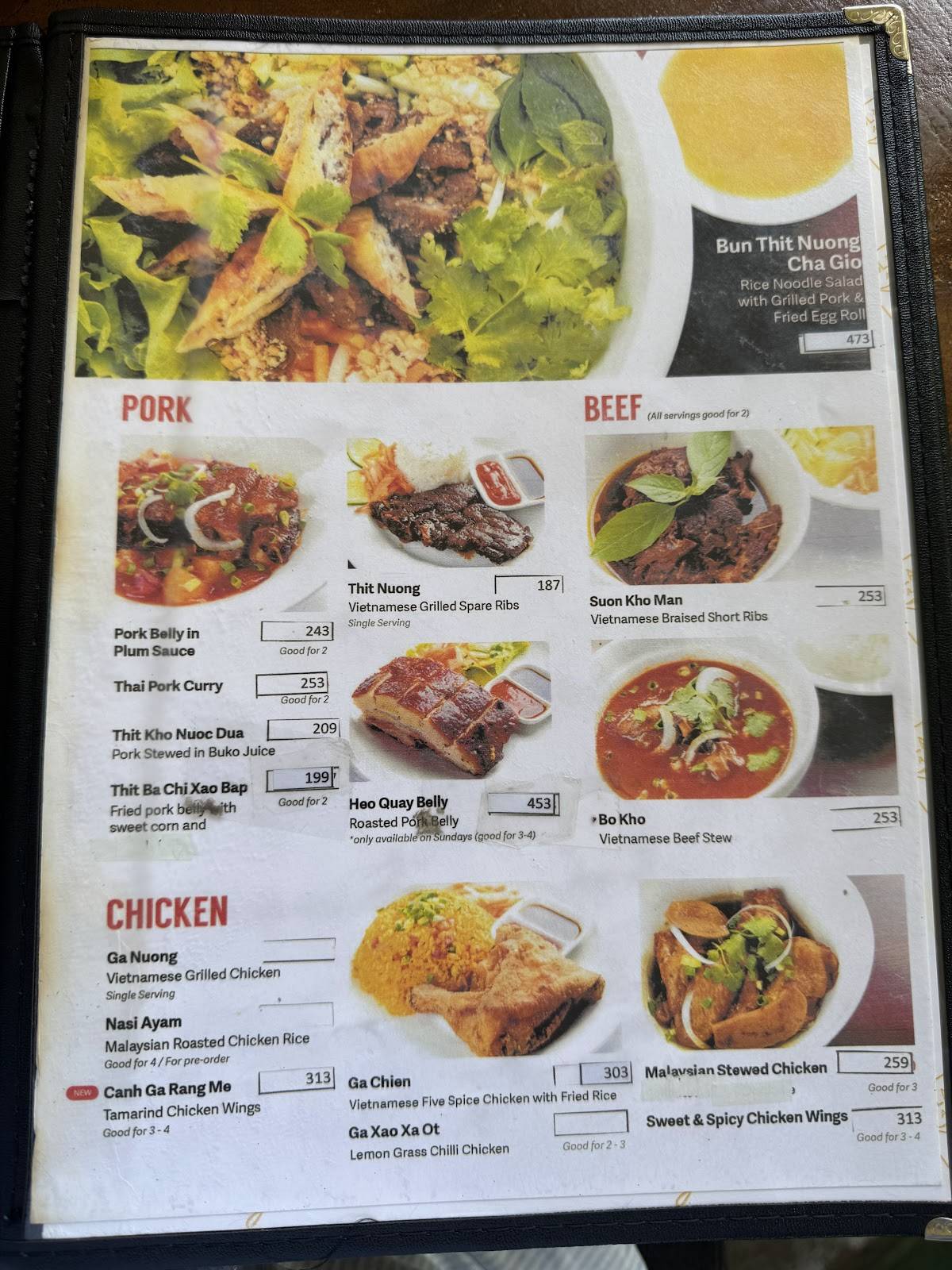 Menu at Rau-Ram Restaurant, Bacolod